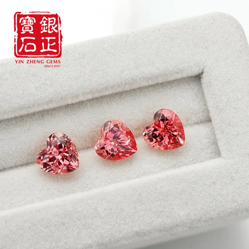 Czochralski Lab Grown Papalacha Sapphire Heart Shape – yinzhenggems.com